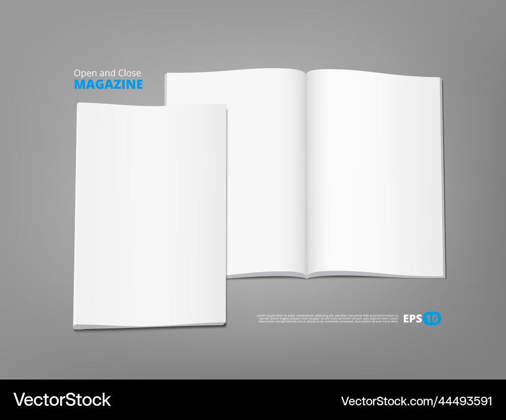 3d blank open and close brochure mockup template Vector Image