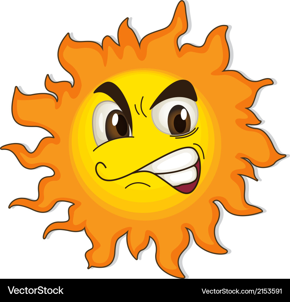 A sun with face Royalty Free Vector Image - VectorStock