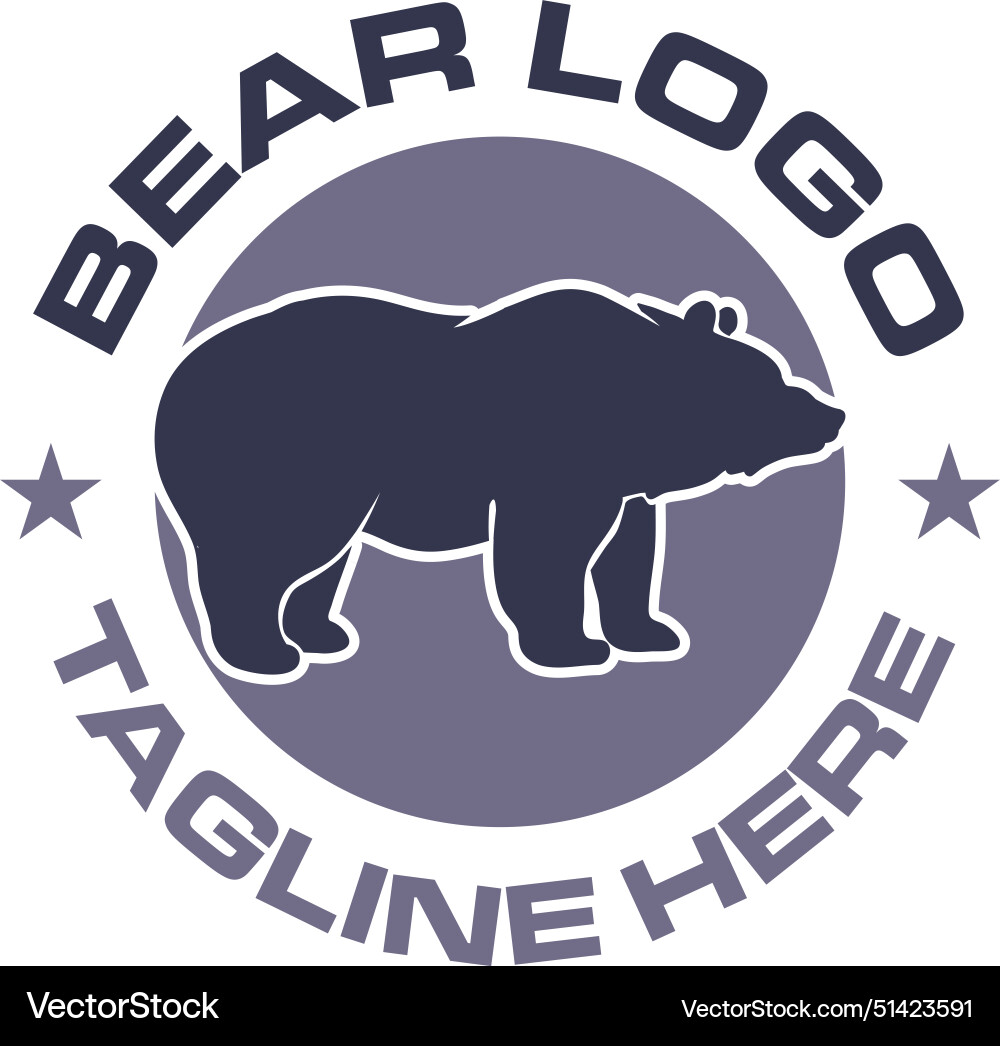 Bear logo design with text replaceable Royalty Free Vector