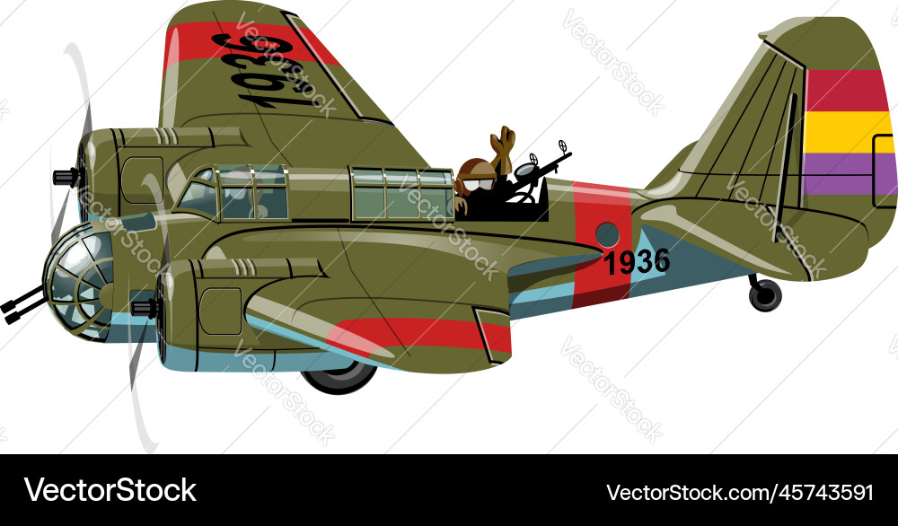 Cartoon retro bomber Royalty Free Vector Image