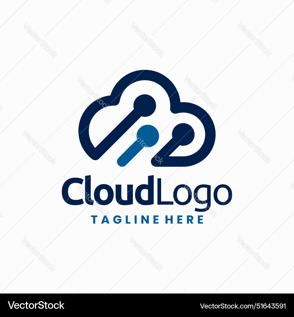 Circuit cloud technology logo Royalty Free Vector Image