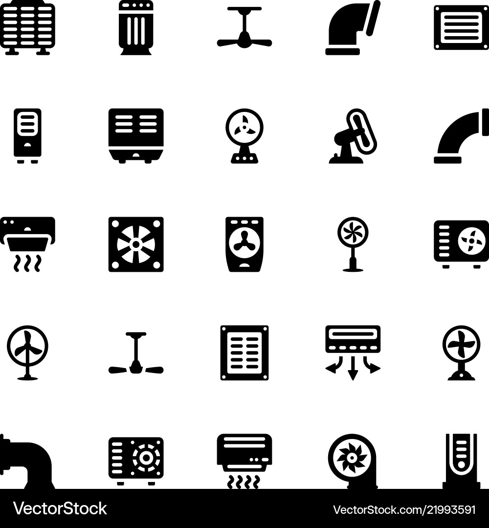 Cooling Fan Icons Royalty Free Vector Image - VectorStock