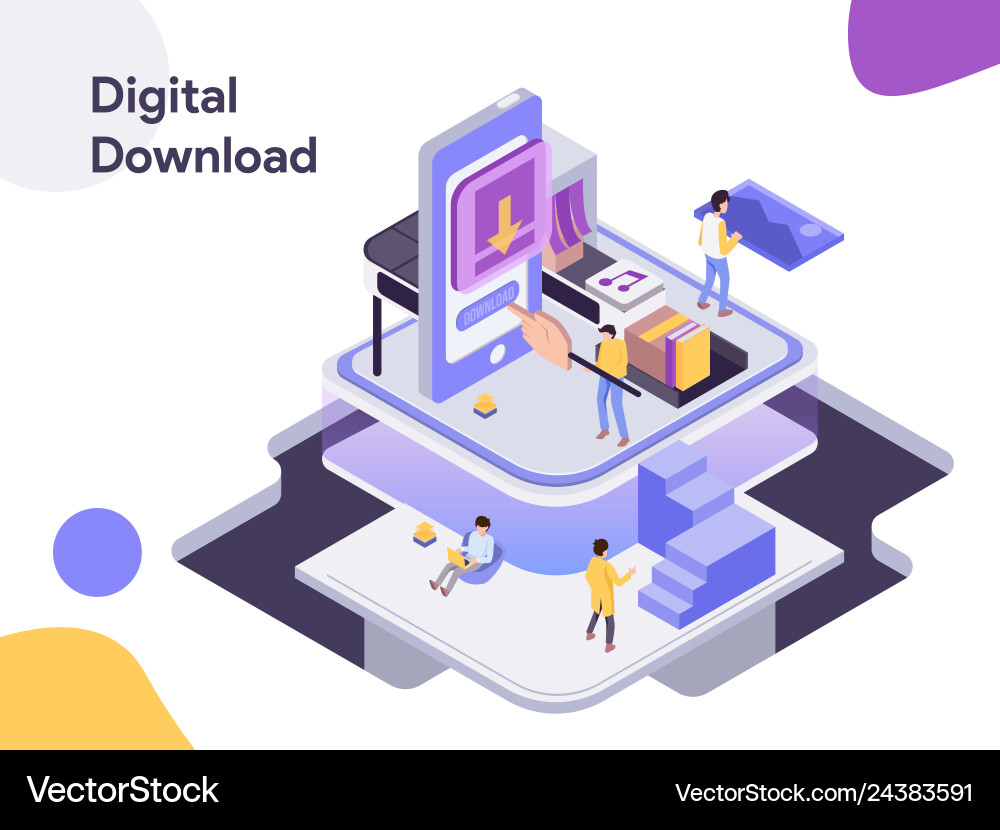 Digital download isometric modern flat design Vector Image