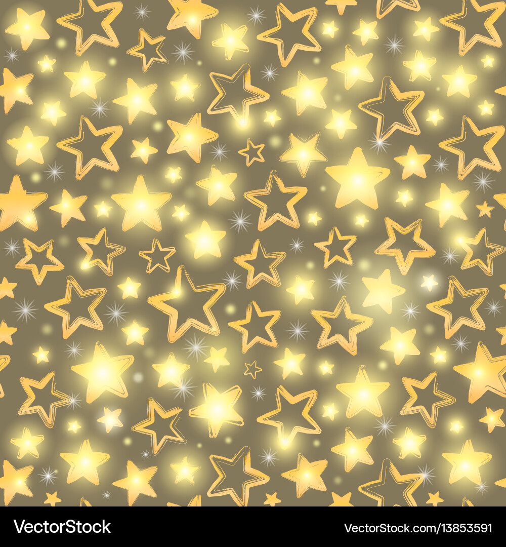 Gold Star Seamless Pattern Royalty Free Vector Image
