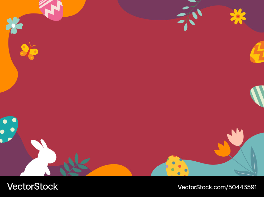 Happy easter greeting card banner background Vector Image