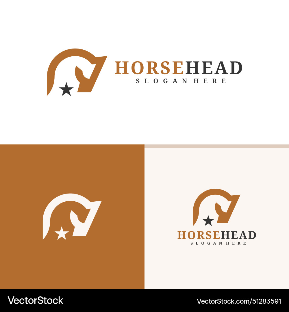Horse head logo design Royalty Free Vector Image