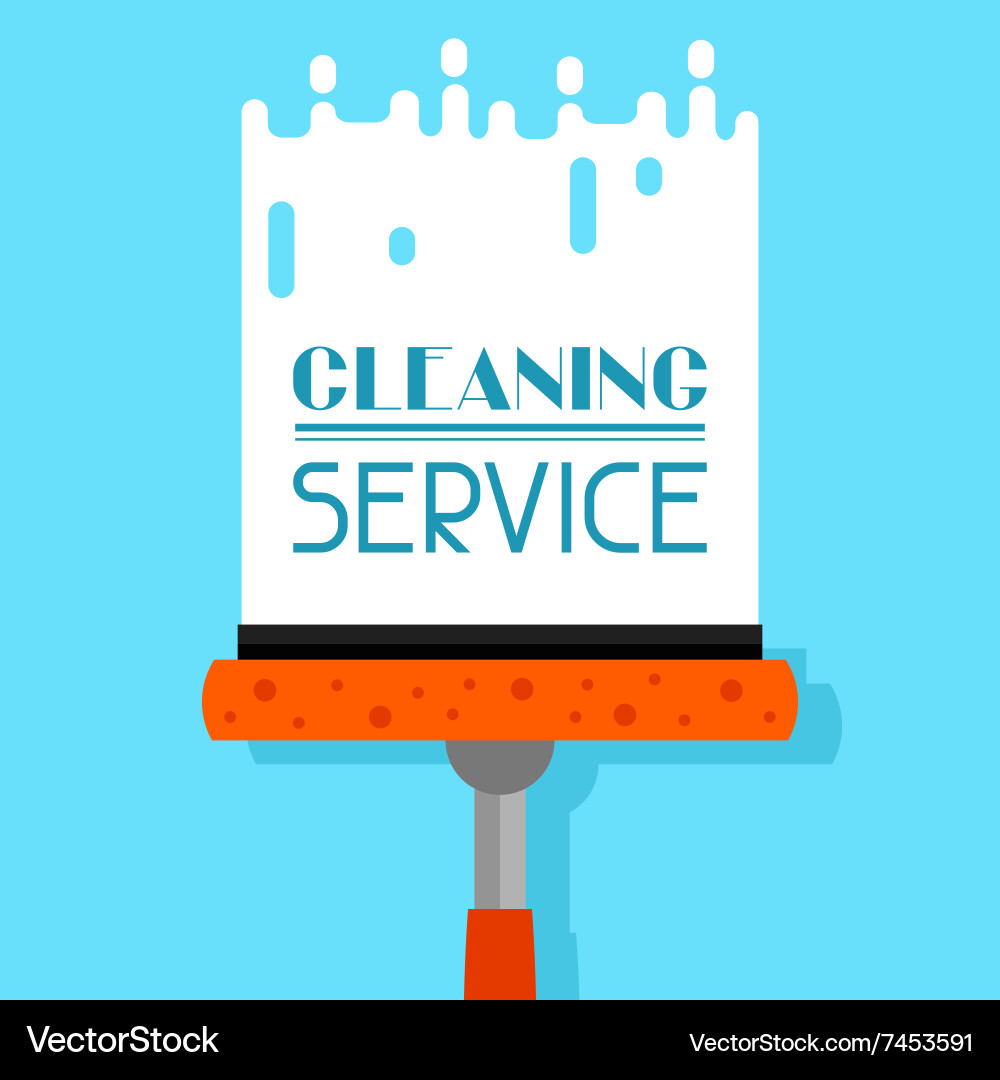 Housekeeping background with window cleaner image Vector Image