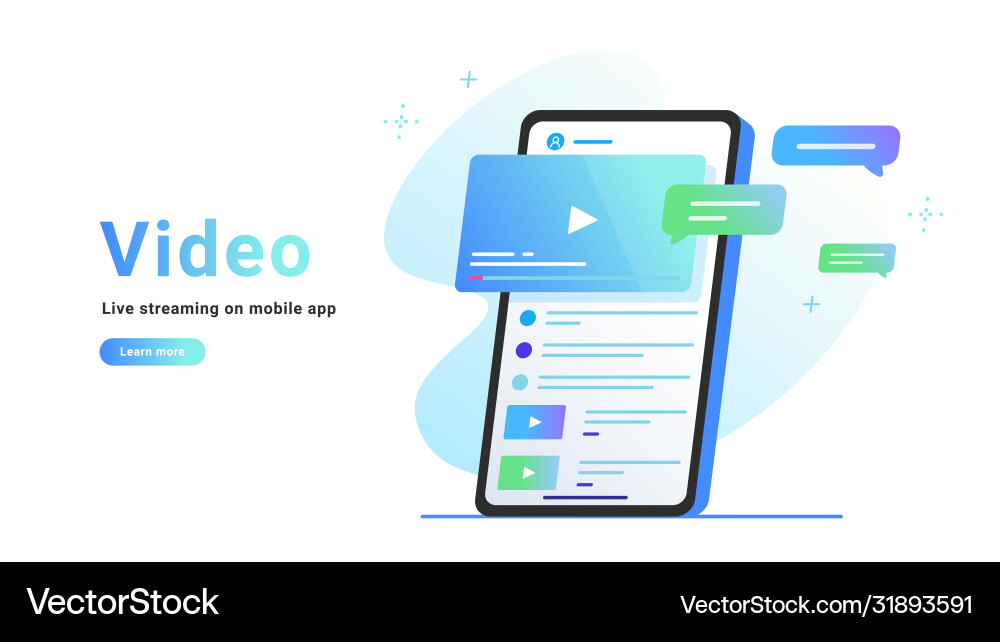 Mobile Video Streaming App Royalty Free Vector Image