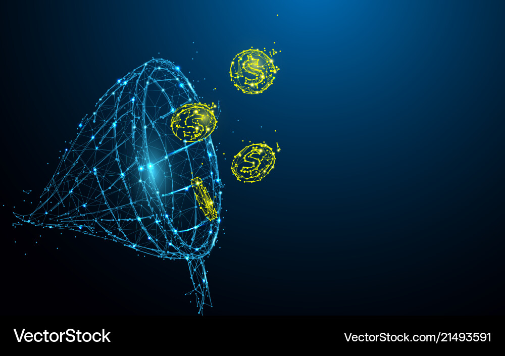 Net chasing money form lines and particle style Vector Image