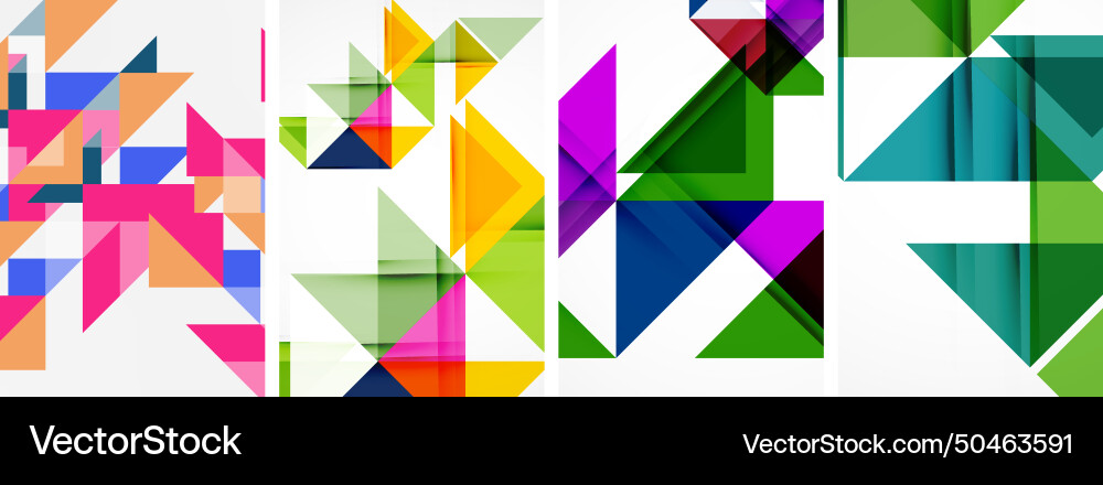 Set of abstract random triangle composition Vector Image