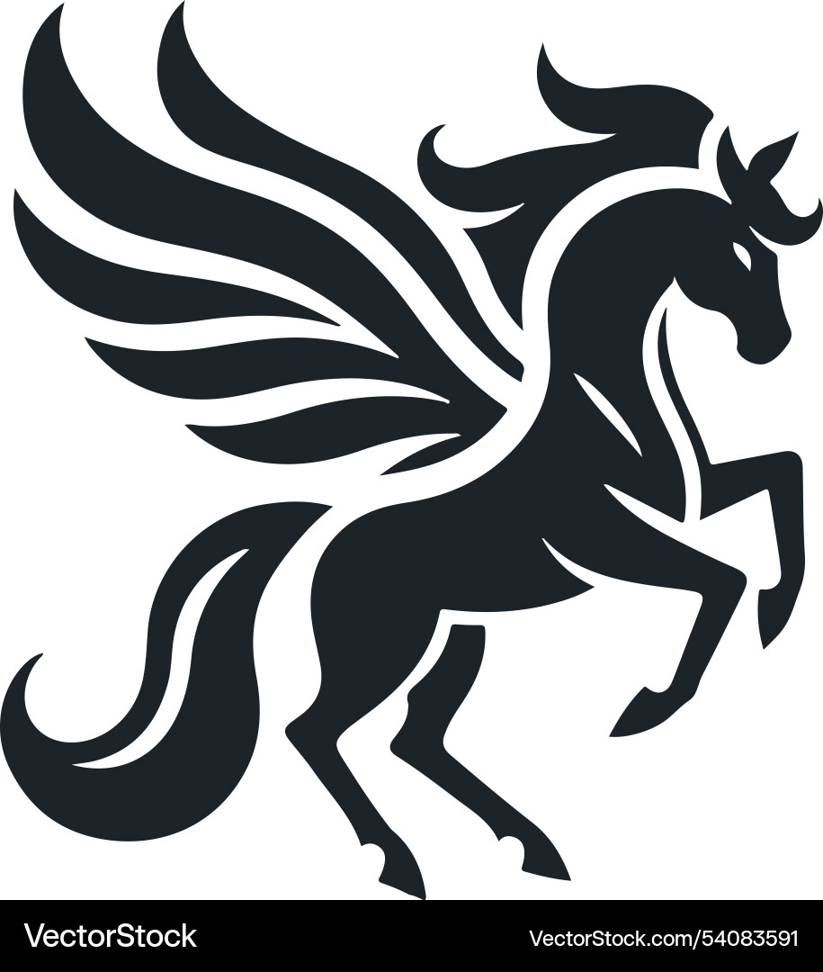 Simple mascot for a pegasus Royalty Free Vector Image