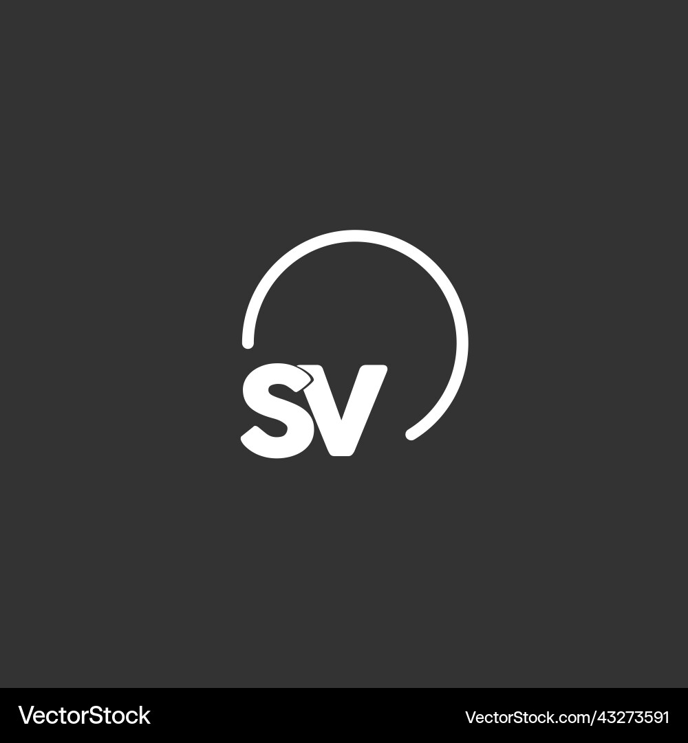 Sv initial logo with rounded circle Royalty Free Vector