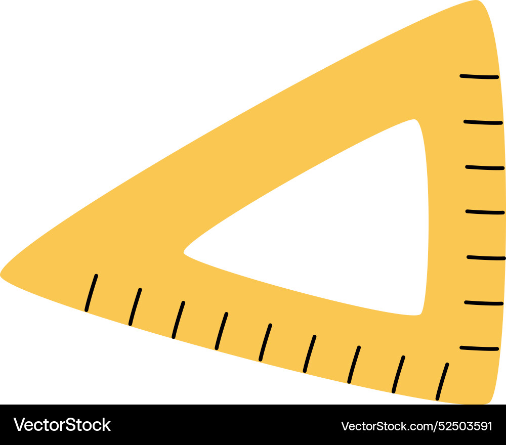 Triangle ruler school accessory Royalty Free Vector Image