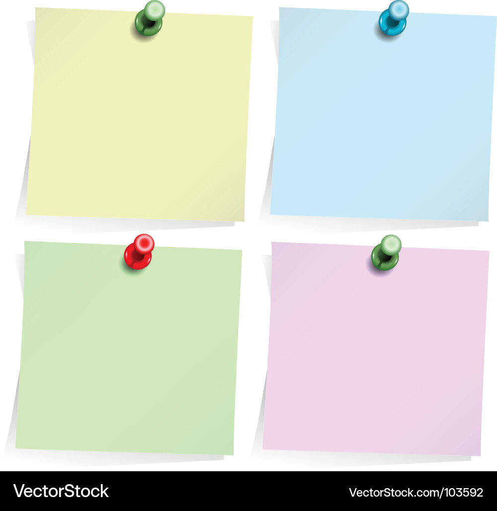Adhesive notes isolated on white Royalty Free Vector Image