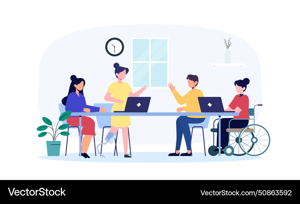 Business inclusive meeting with diversity concept Vector Image