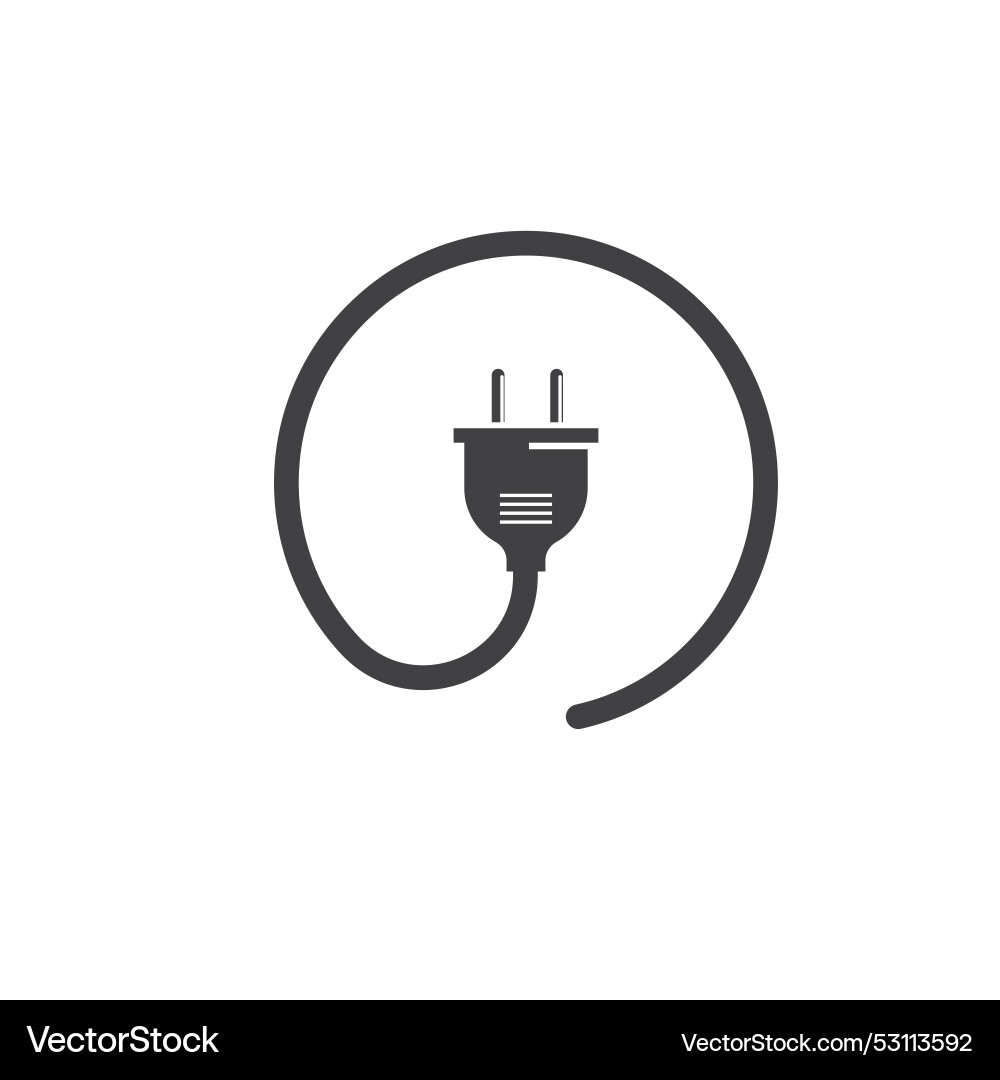 Circle electric cord icon Royalty Free Vector Image