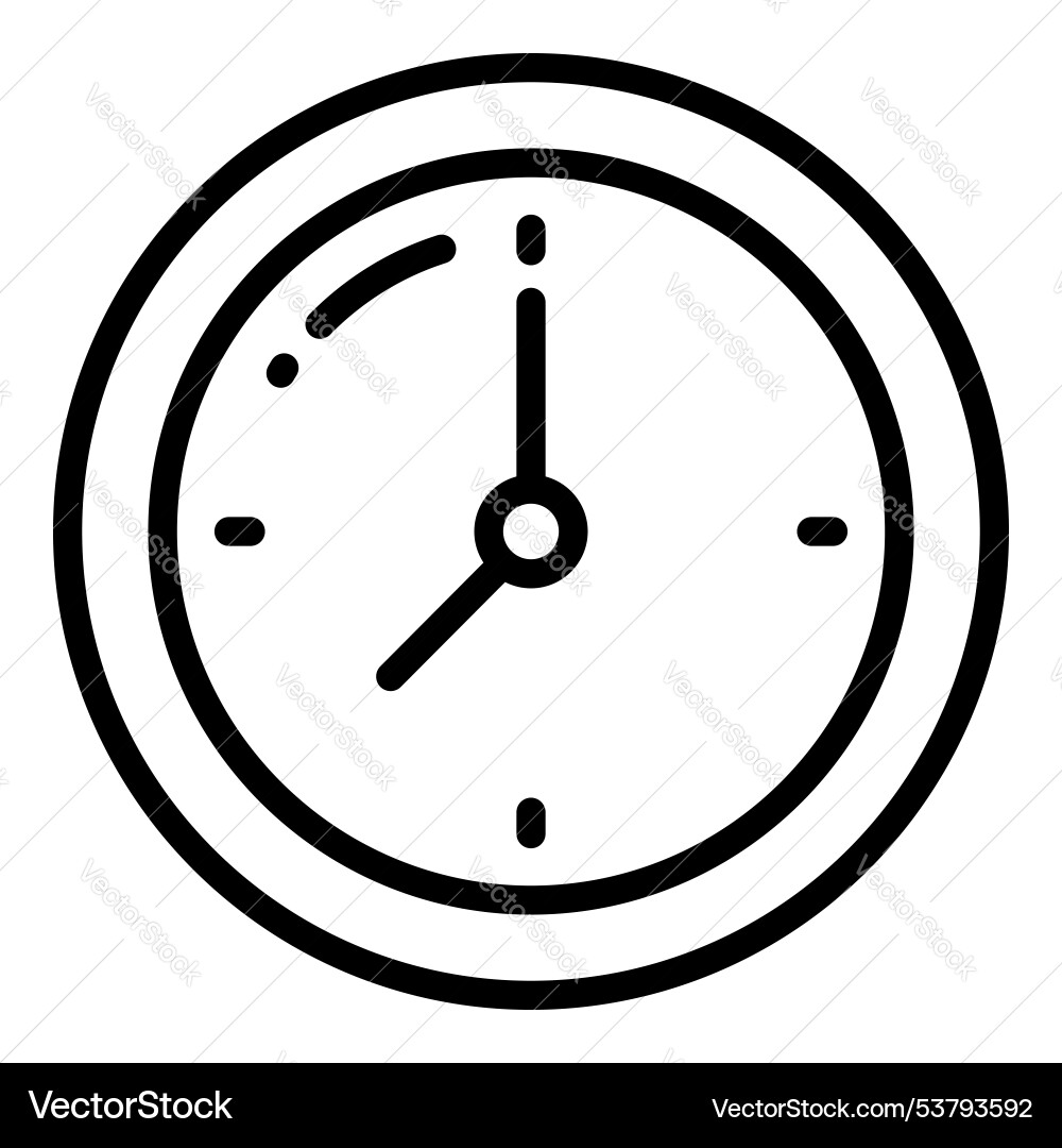 Clock Line Icon - Time & Education Royalty Free Vector