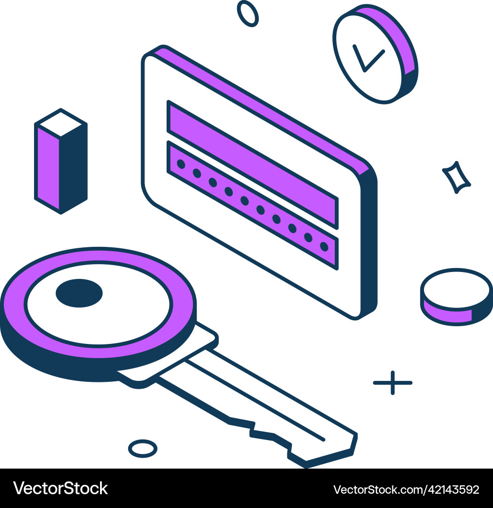 Cyber security personal account log Royalty Free Vector