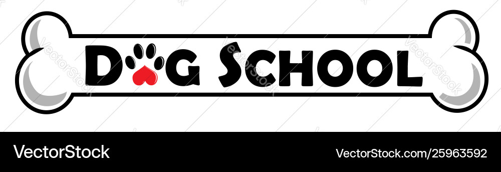 Dog school logo design isolated on white Vector Image