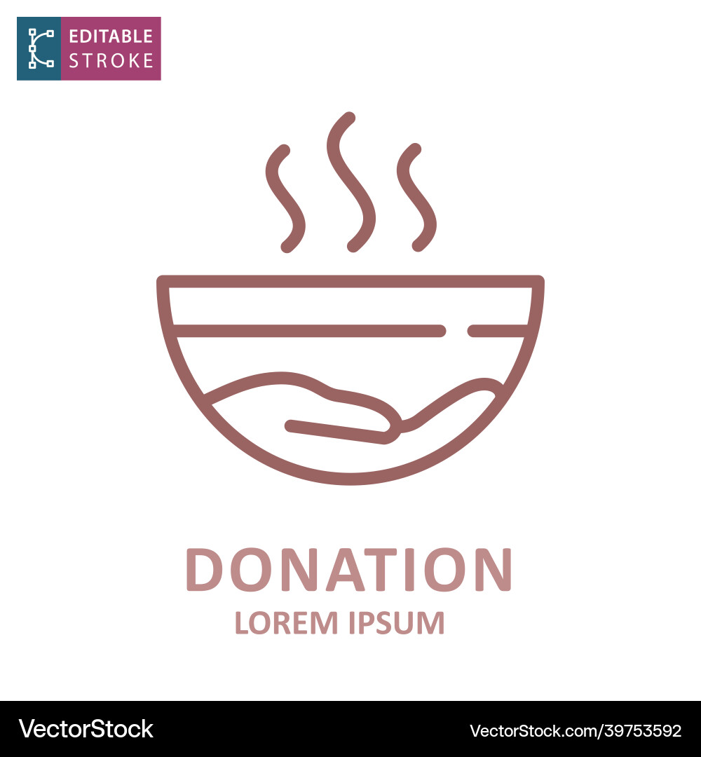 Food donation icon on white background editable Vector Image