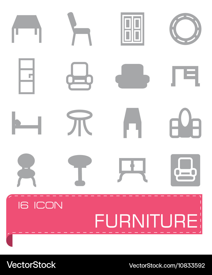 Furniture icon set Royalty Free Vector Image - VectorStock