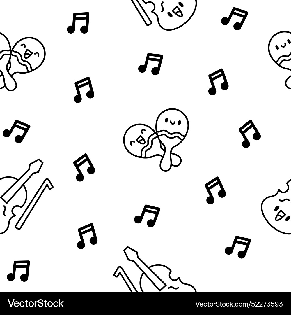 Cute musical instruments coloring page Royalty Free Vector