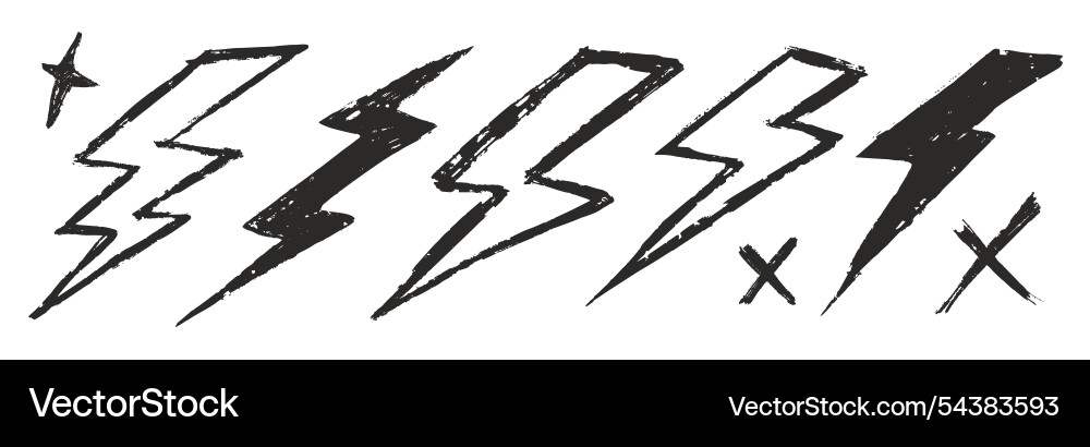 Dynamic Lightning Bolts Royalty Free Vector Image