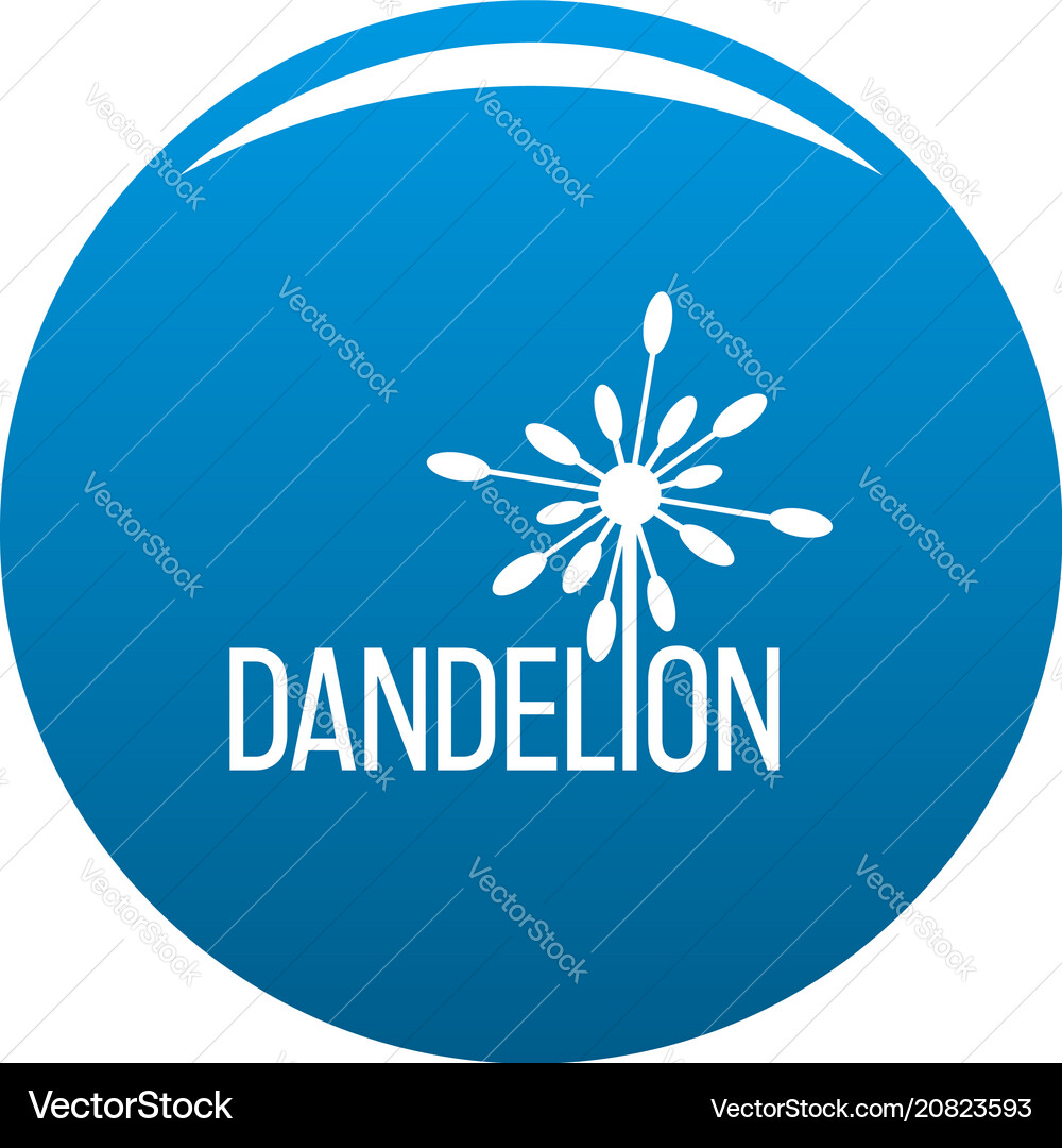 Gelbe Löwenzahn Logo Symbol blau Lizenzfreies Vektorbild