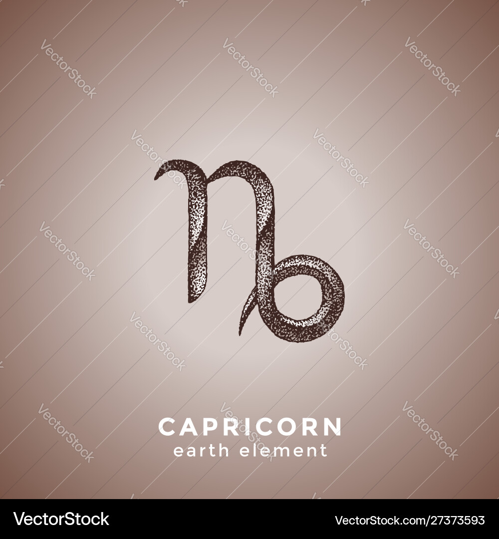 Hand drawn capricorn zodiac sign Royalty Free Vector Image