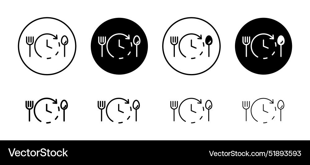 Intermittent fasting icon set collection Vector Image