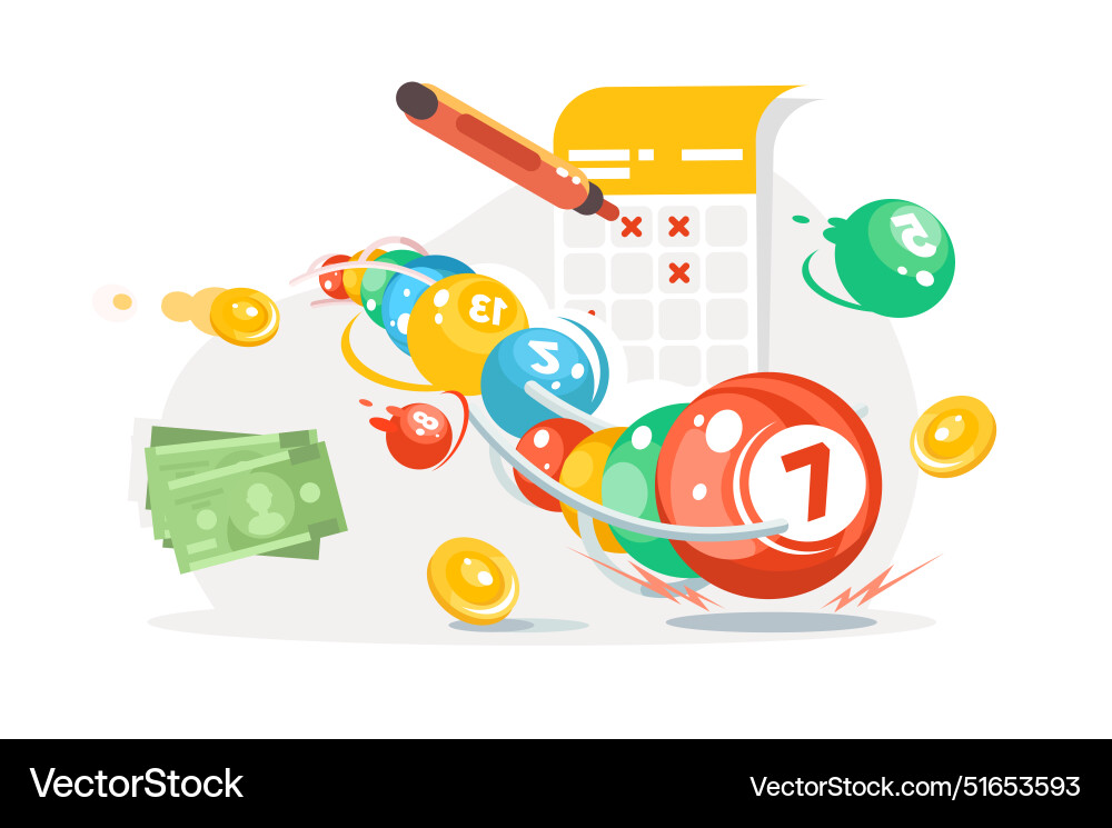 Lottery balls calculator money Royalty Free Vector Image