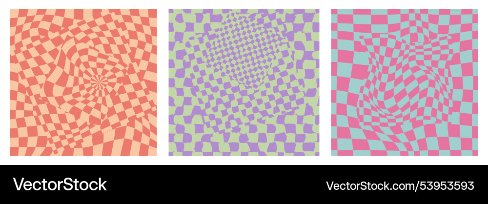 Psychedelic checkerboard poster Royalty Free Vector Image