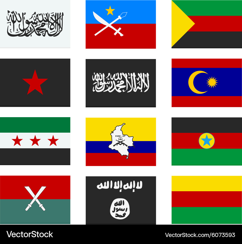 Rebel Flags of Active Groups Royalty Free Vector Image