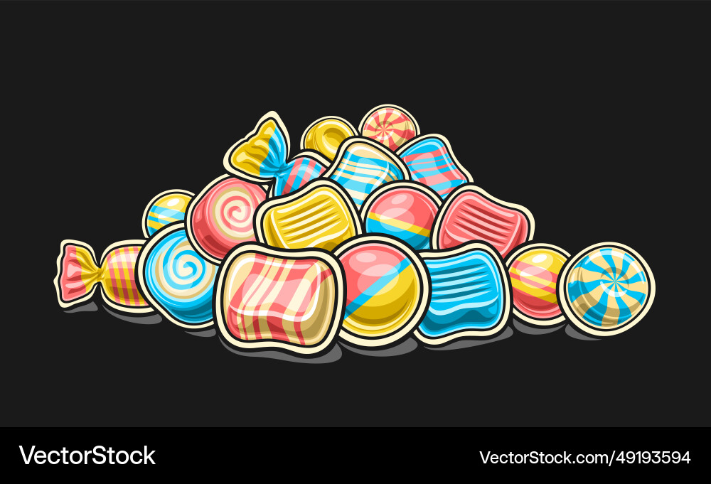 Candy pile Royalty Free Vector Image - VectorStock