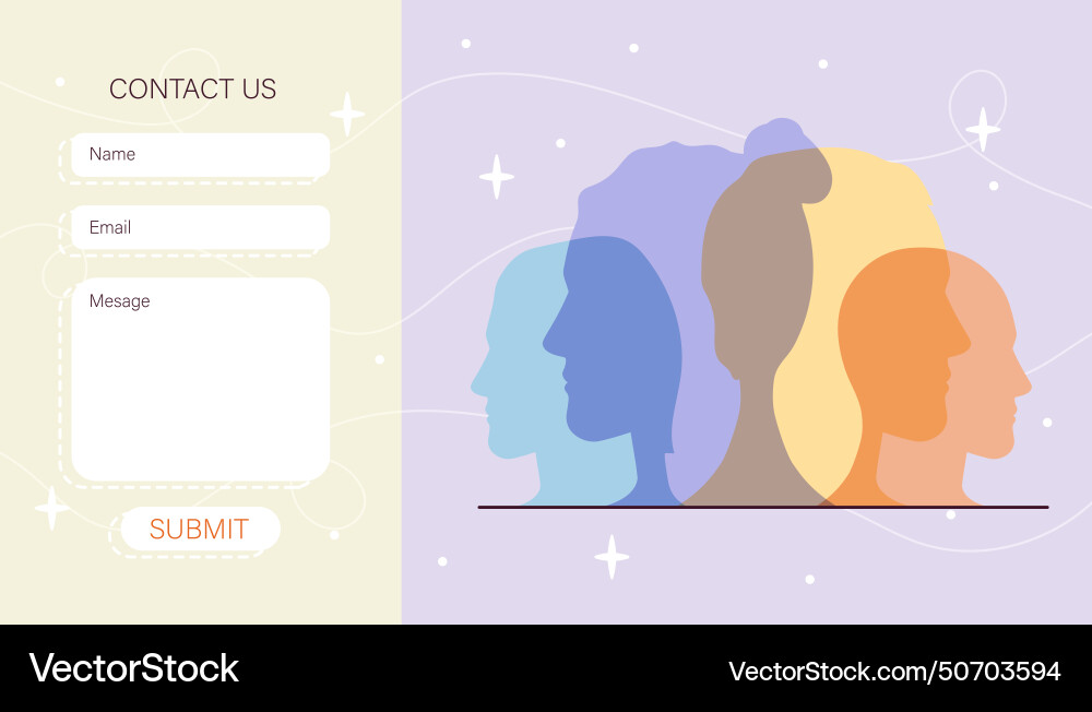 Contact us poster Royalty Free Vector Image - VectorStock
