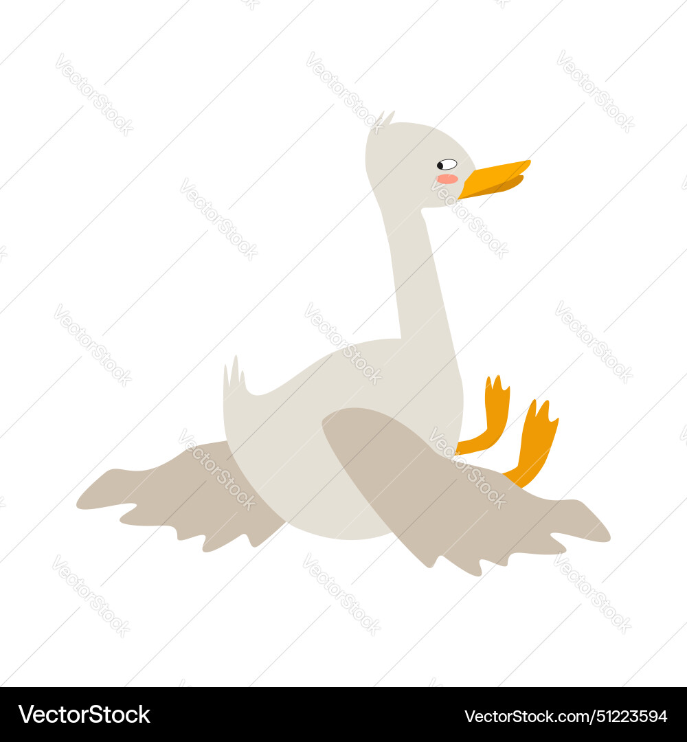 Goose character is offended turned away Royalty Free Vector