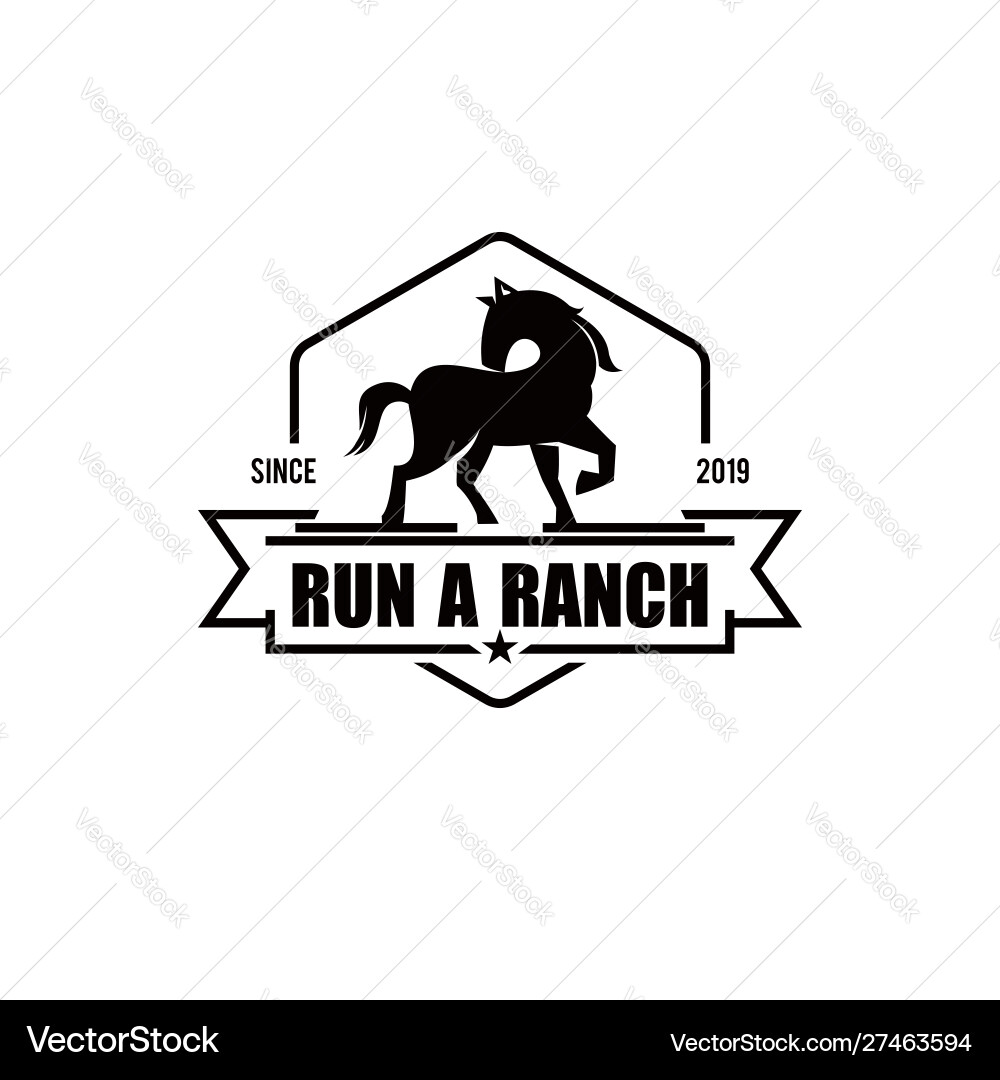 Horse ranch logo design template Royalty Free Vector Image