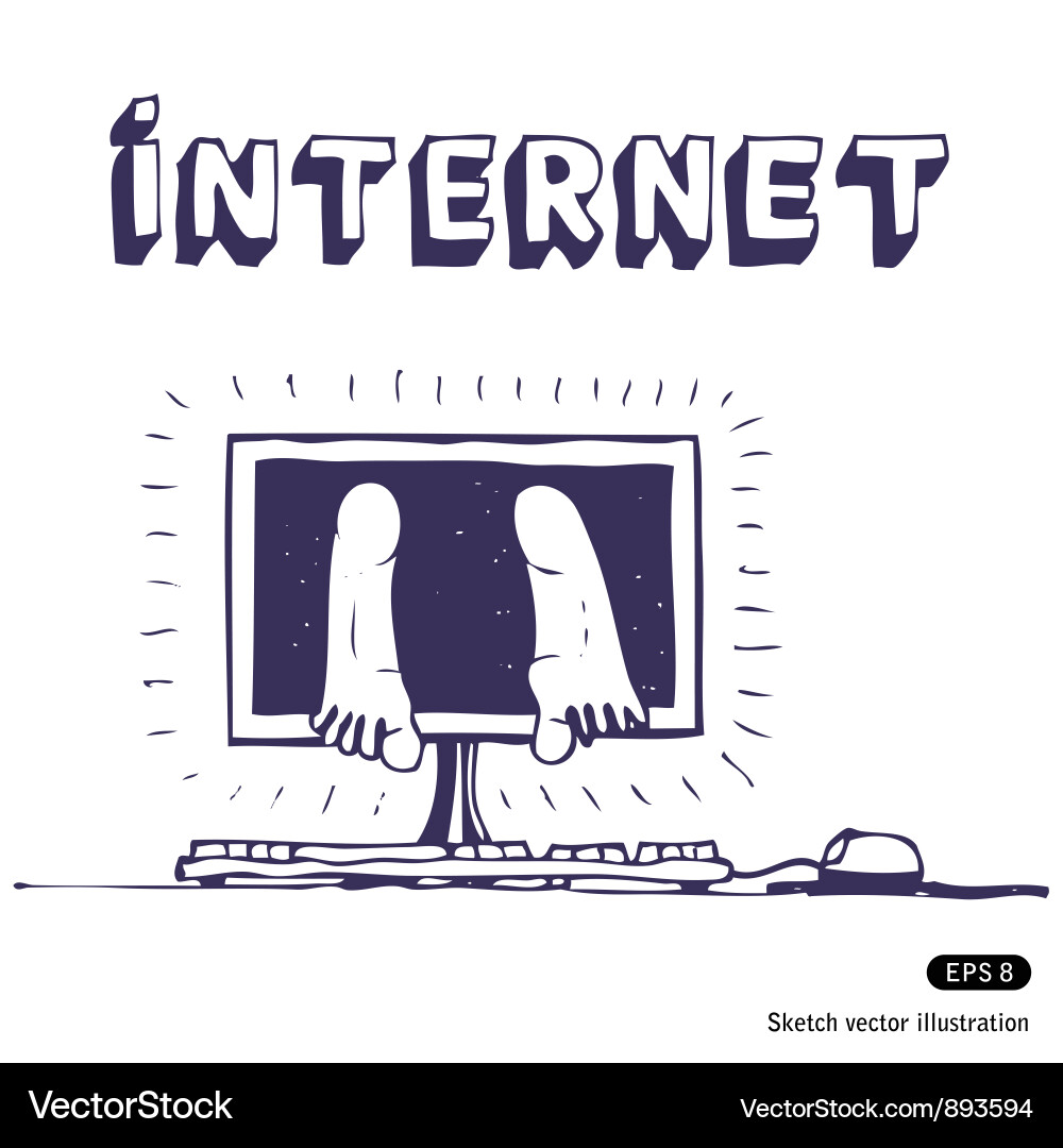 Internet addiction Royalty Free Vector Image - VectorStock