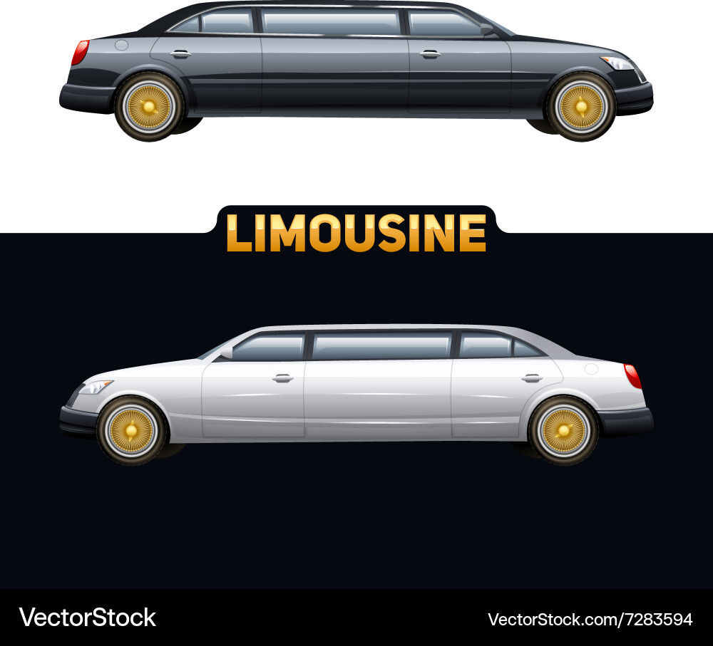 Limousine auto two banners set Royalty Free Vector Image