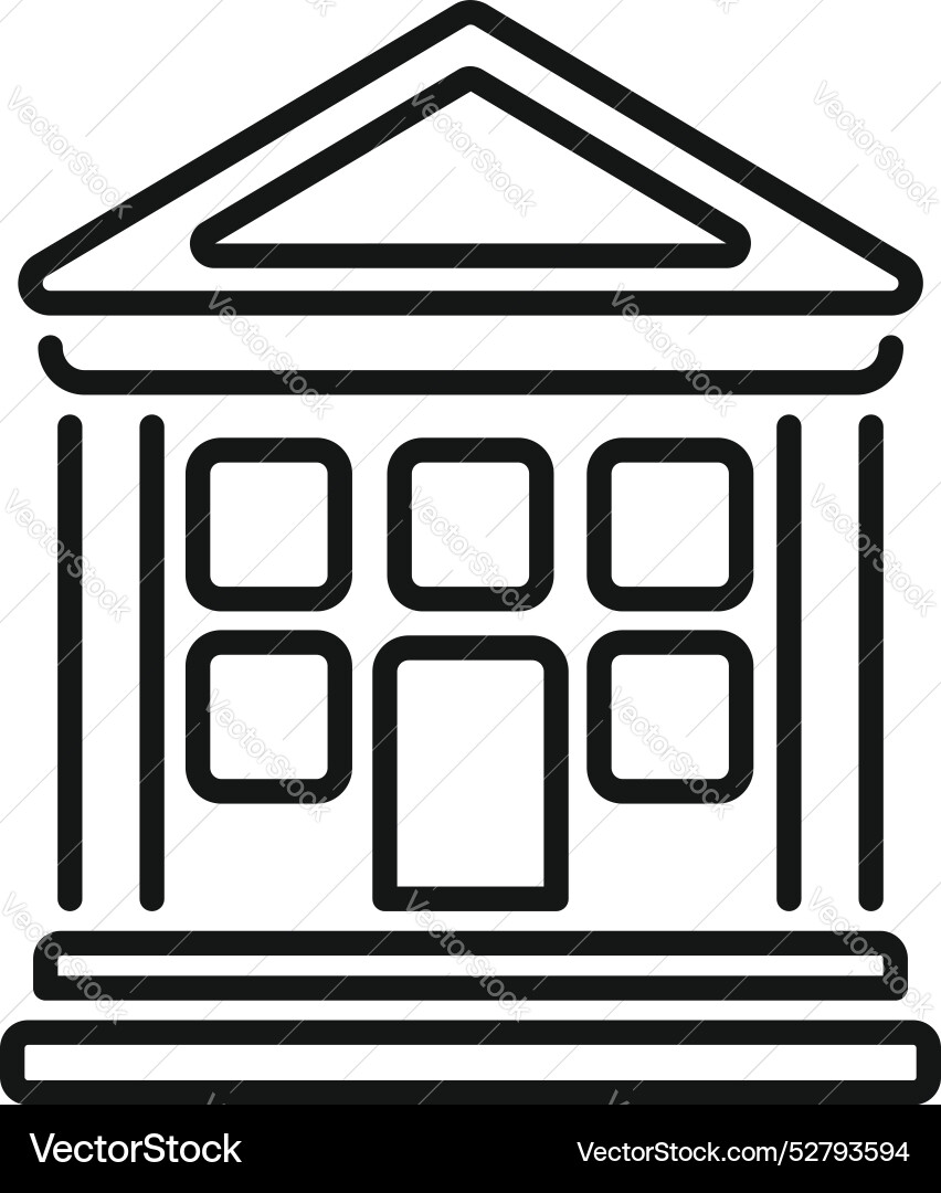Line art icon representing a courthouse building Vector Image