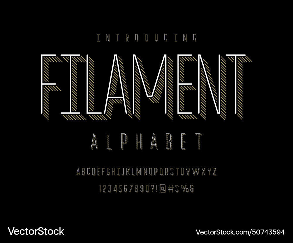 Line font Royalty Free Vector Image - VectorStock