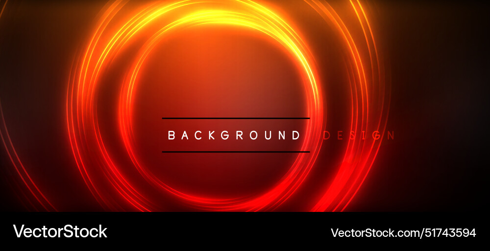 Neon glowing circle rays light round lines Vector Image