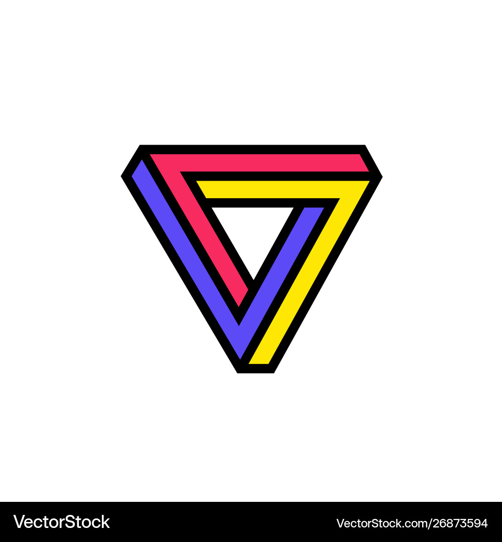 Penrose Triangle Logo Royalty Free Vector Image