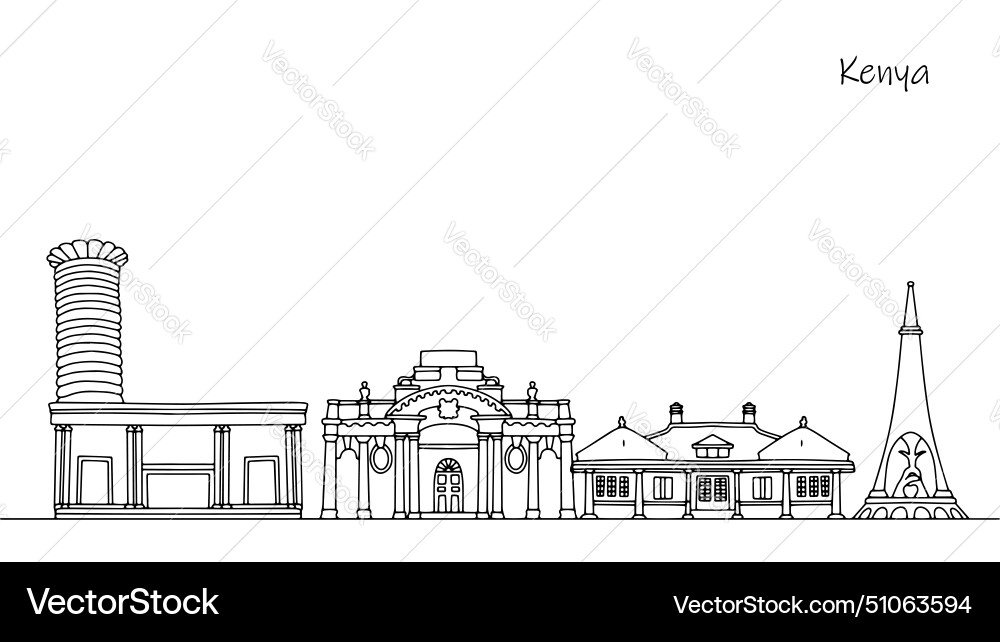 Sights of kenya Royalty Free Vector Image - VectorStock