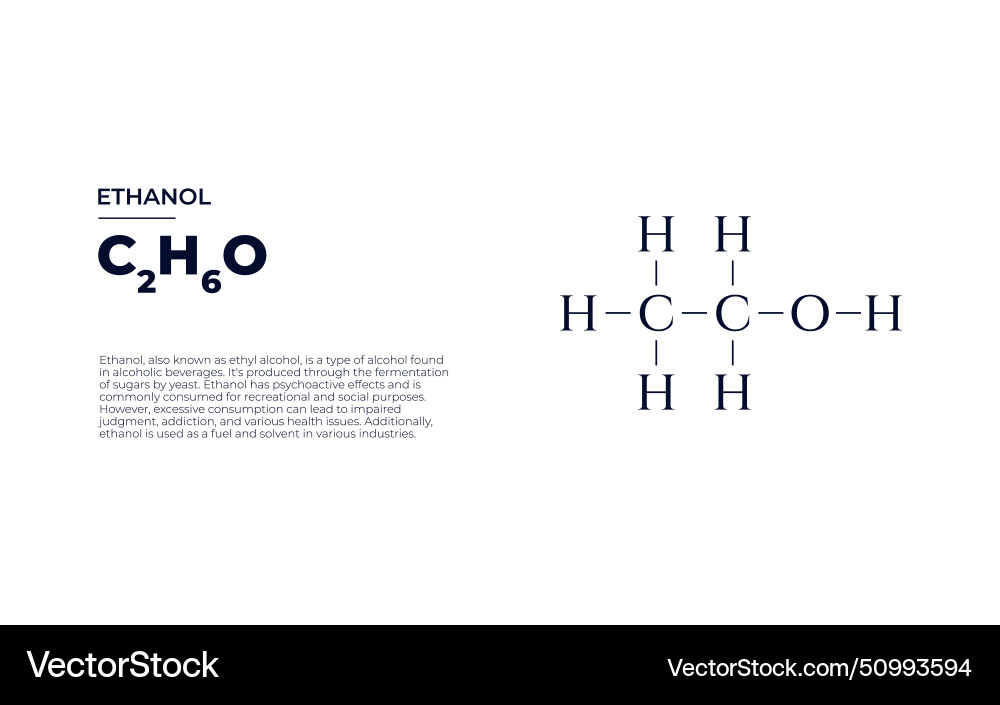 Structural chemical formula of a compound with Vector Image