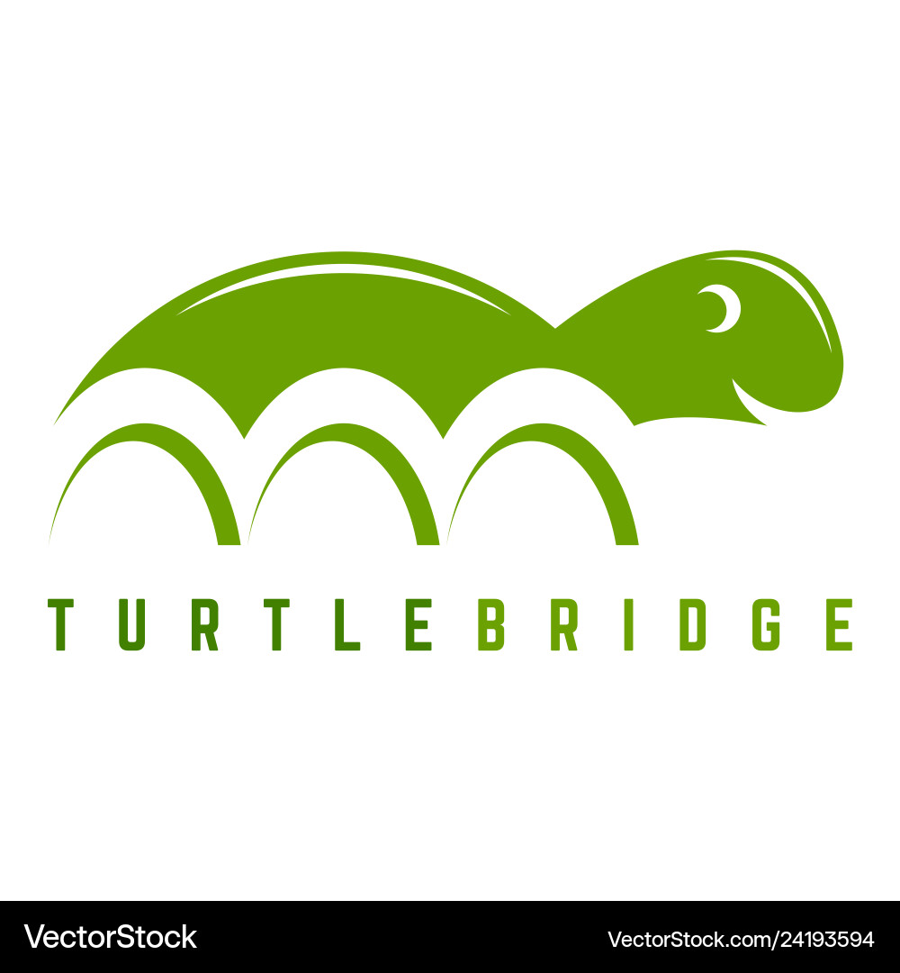Turtle bridge logo Royalty Free Vector Image - VectorStock