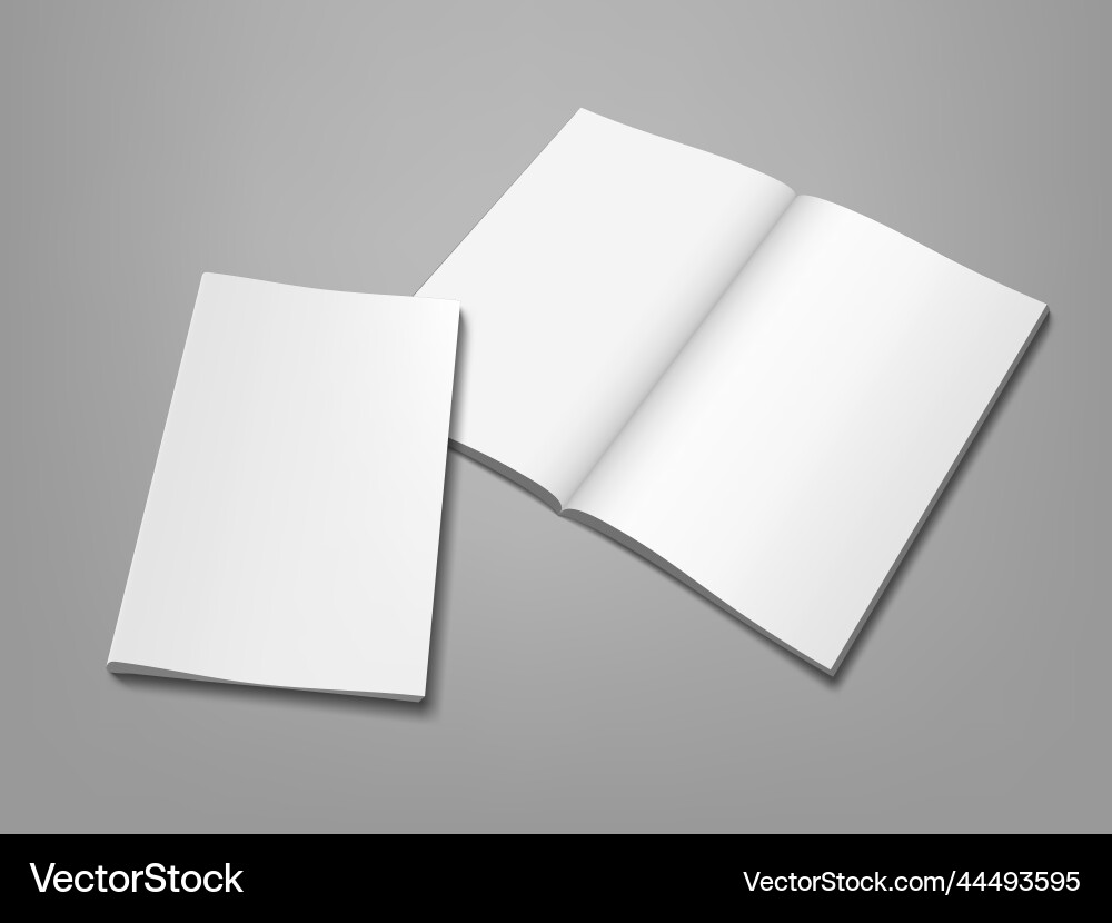 3d blank open and close brochure mockup template Vector Image
