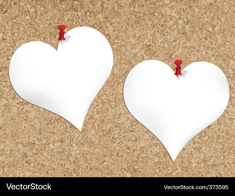 Cork bulletin board with heart Royalty Free Vector Image