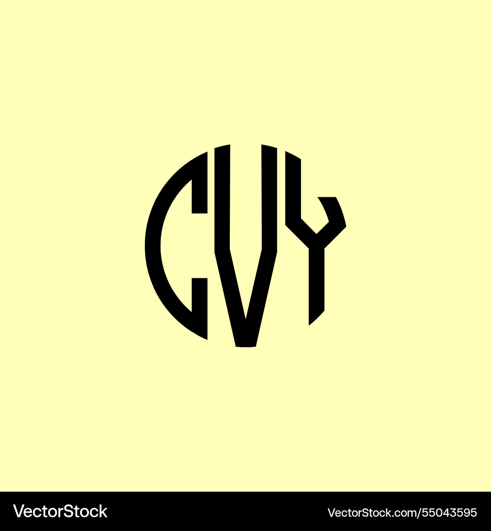 Creative rounded initial letters cvy logo Vector Image