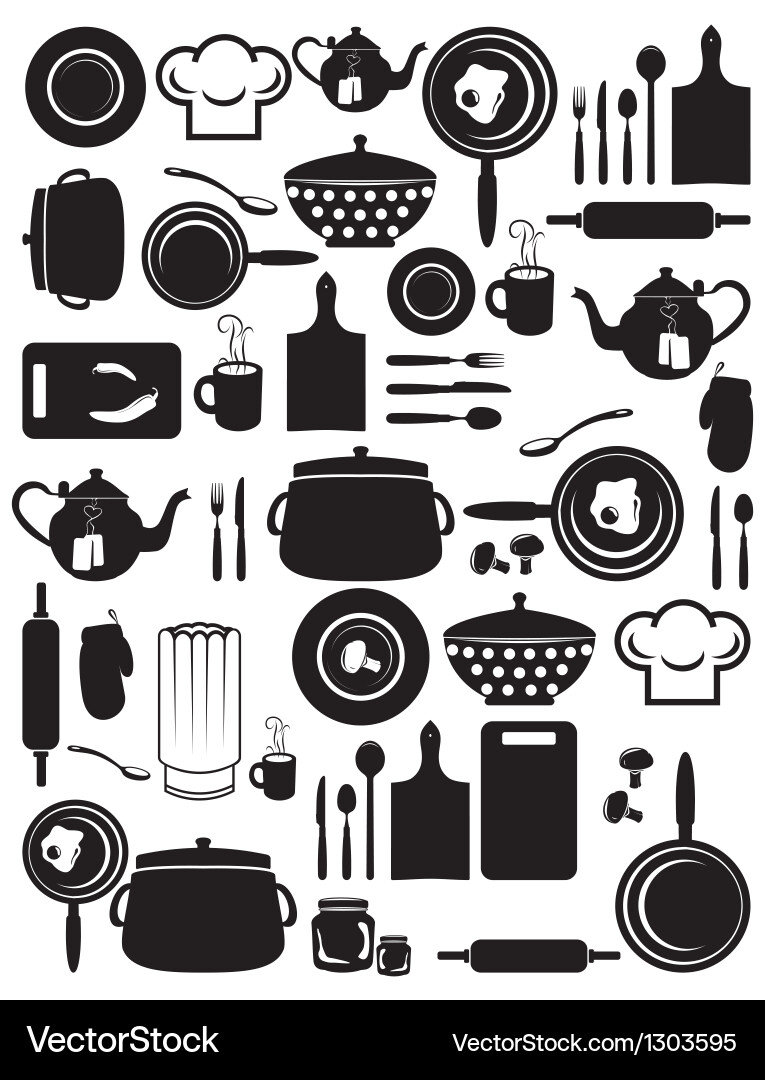 Cute kitchen pattern Royalty Free Vector Image